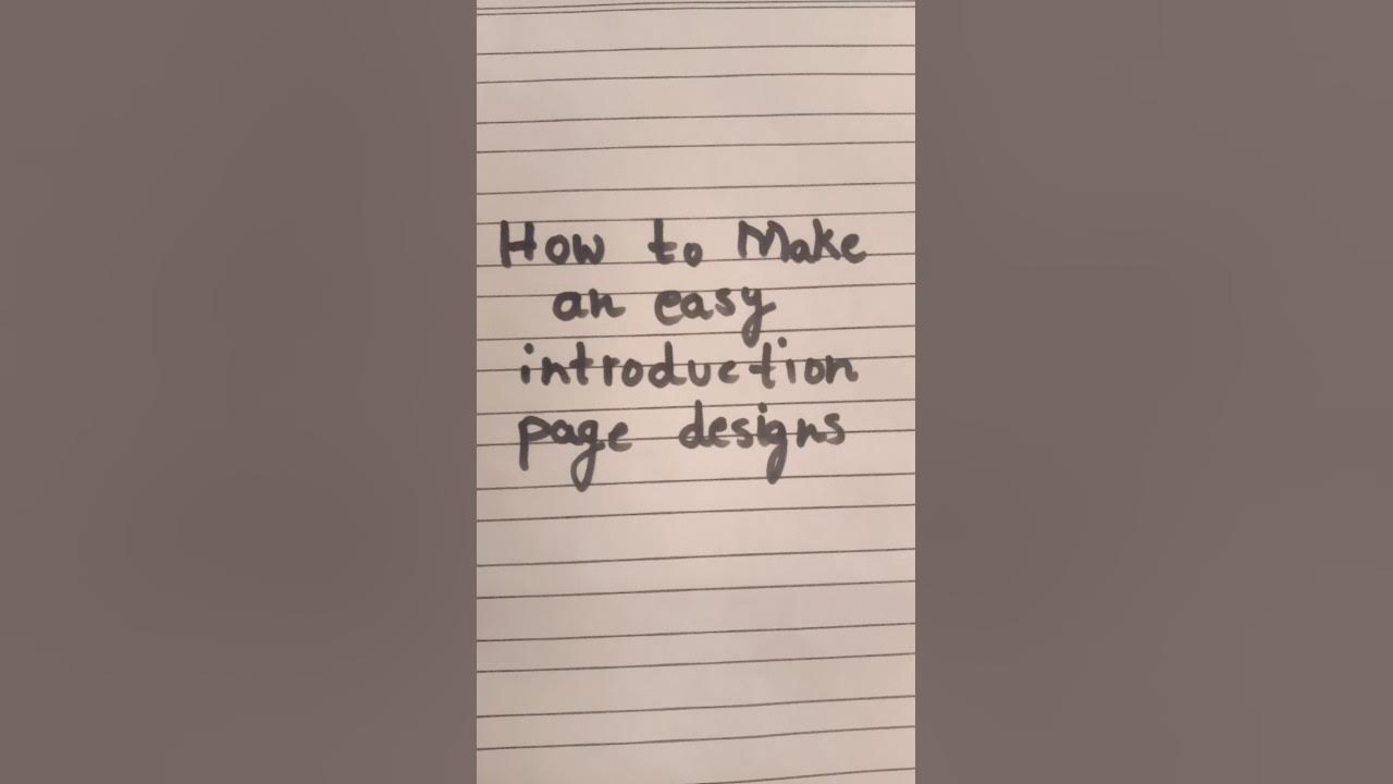 DIY an easy introduction page design 🌼 - YouTube
