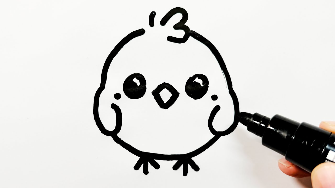 How to Draw a Cute Baby Chick - YouTube
