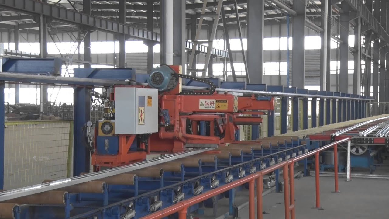 aluminum profile extrusion line video - YouTube