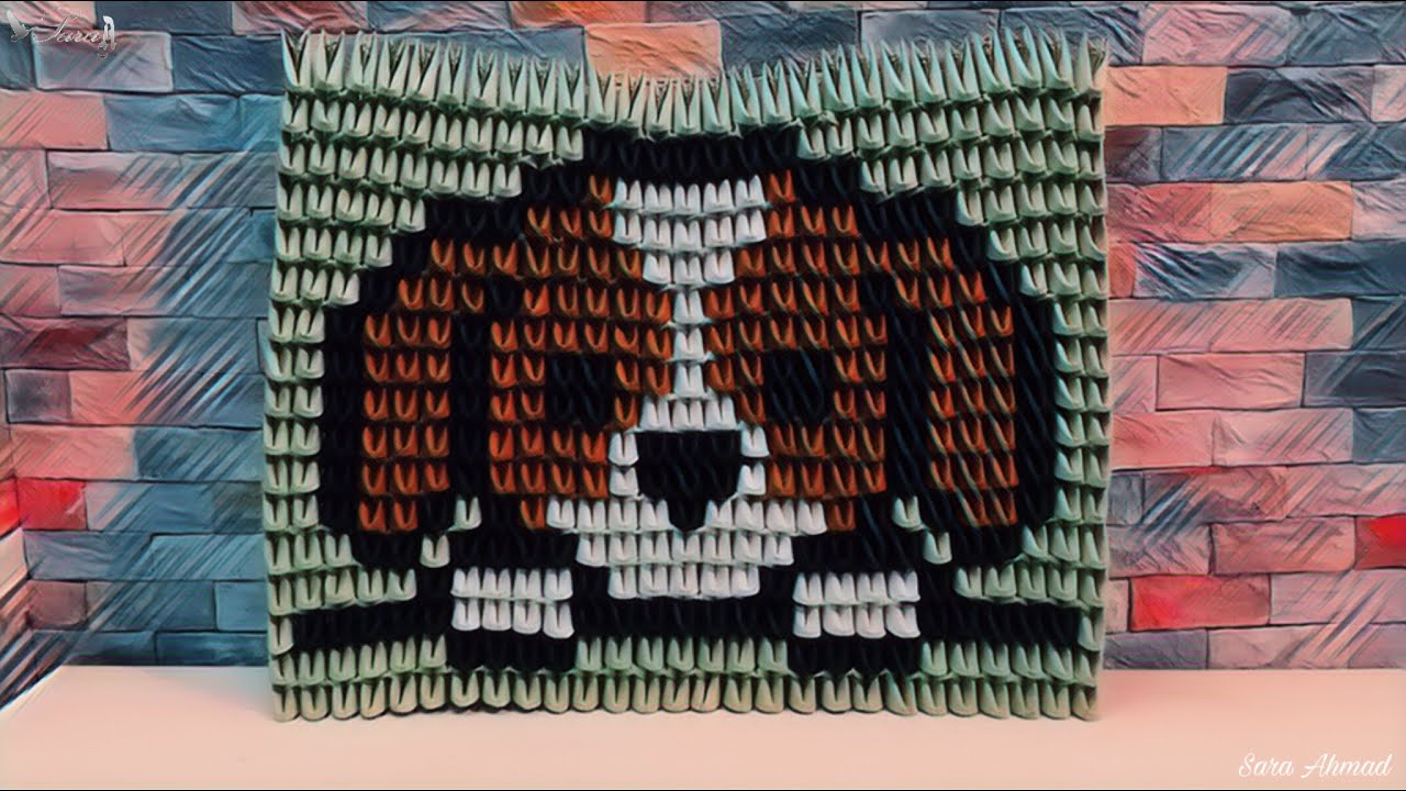 How to make 3d origami a Dog Painting 3 - YouTube