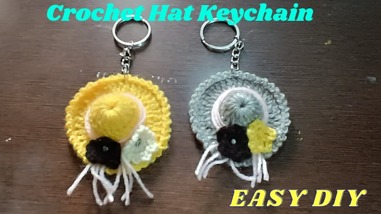 Easy DIY | Crochet Hat Keychain | (Super easy) #diy #art - YouTube