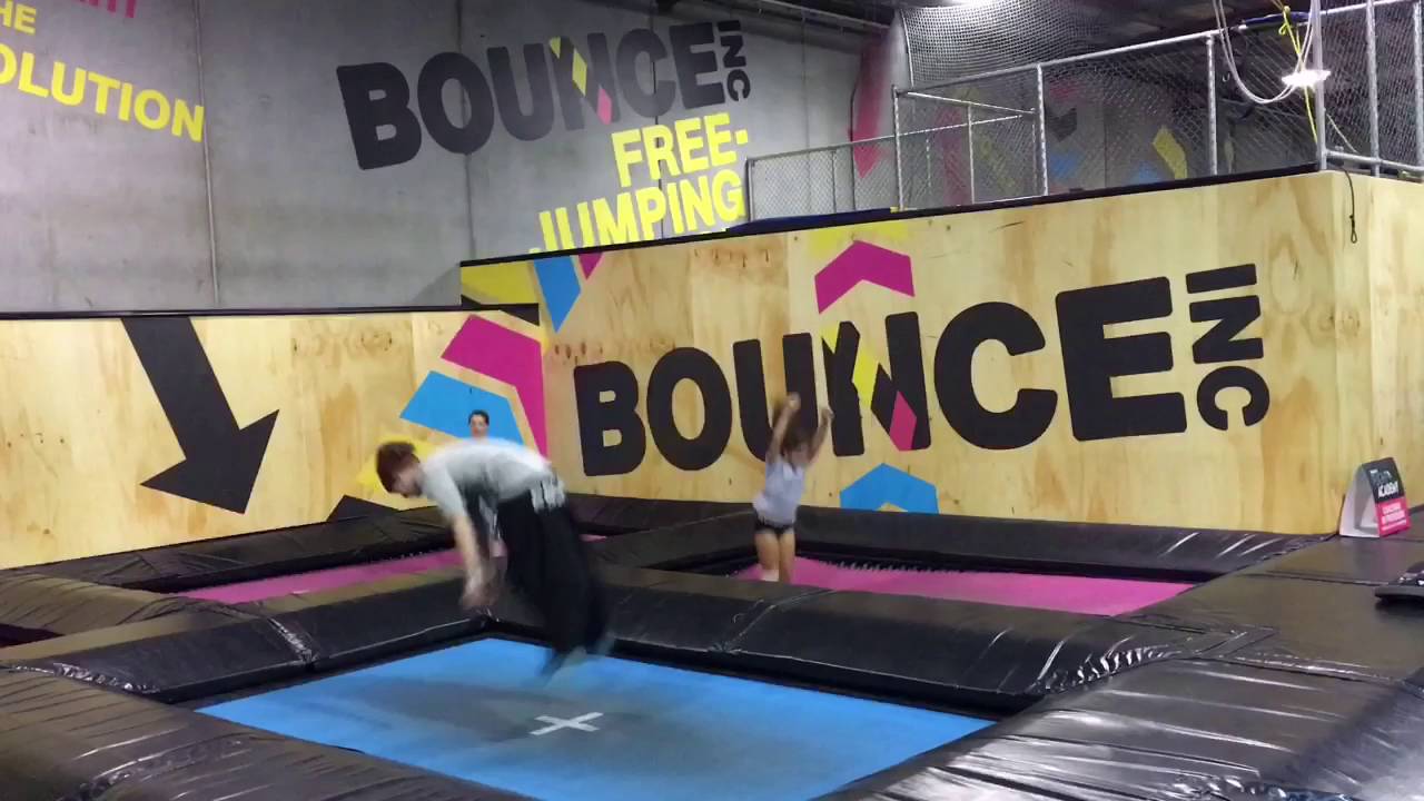 Flipping doubles combos at Bounce inc - YouTube
