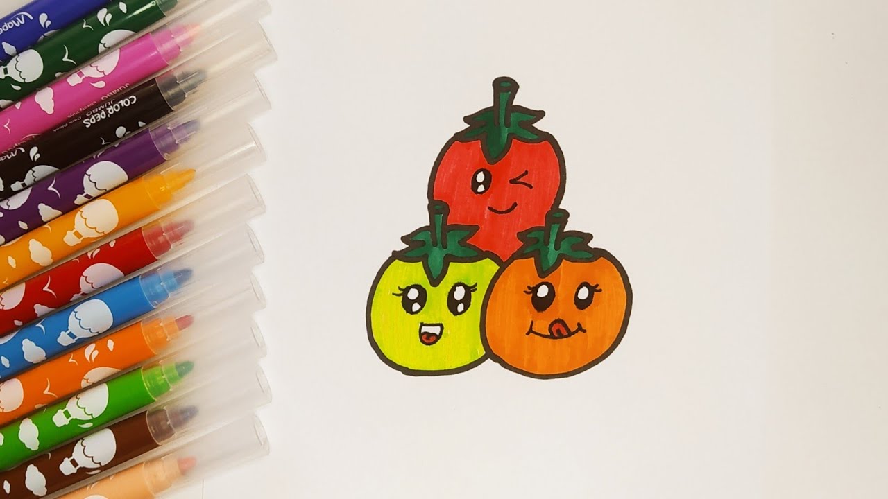 how to draw Fruits step by step for kids - YouTube