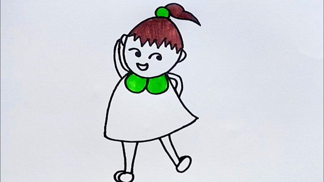 how to draw cute little girl step by step , so cute cartoon girl ...
