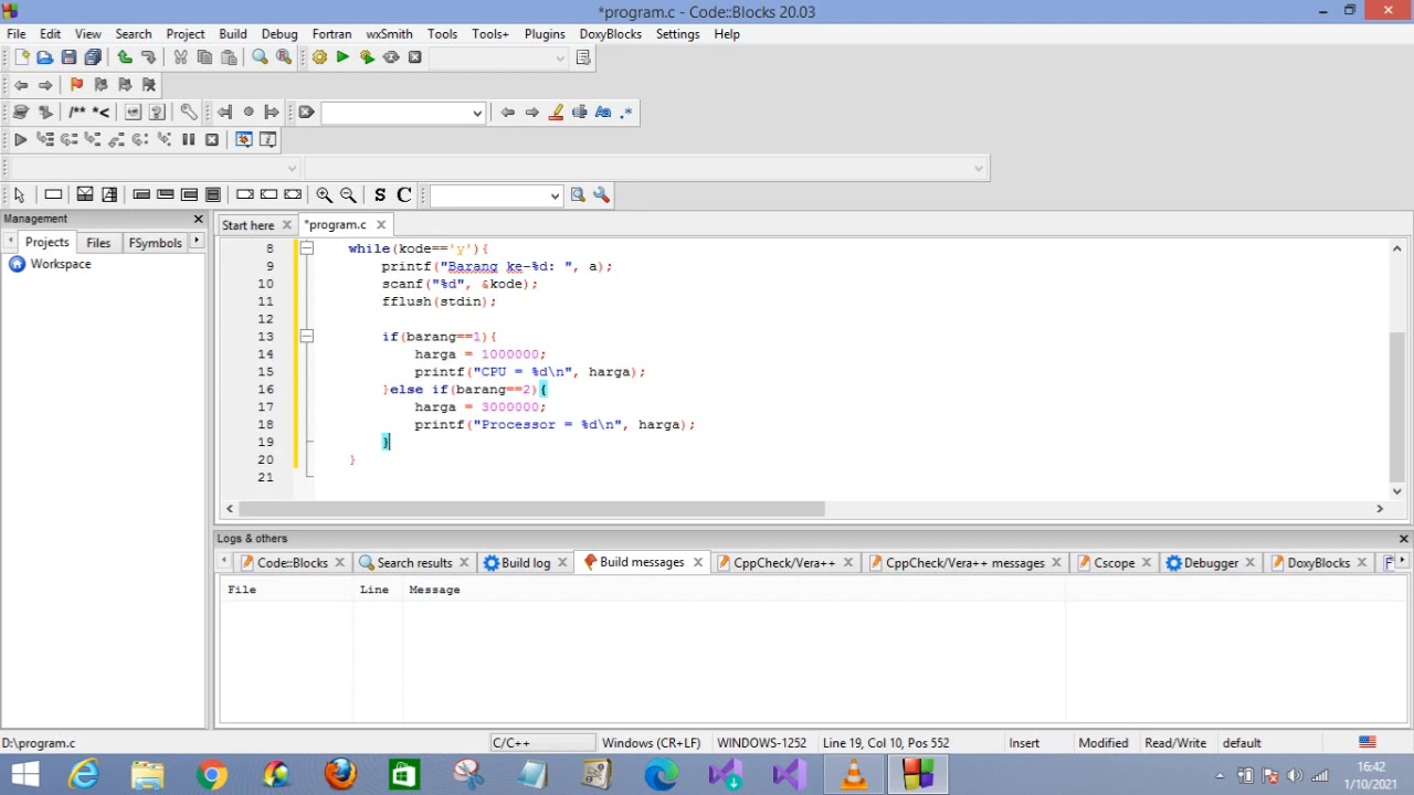 Membuat aplikasi sederhana menggunakan bahasa C - YouTube