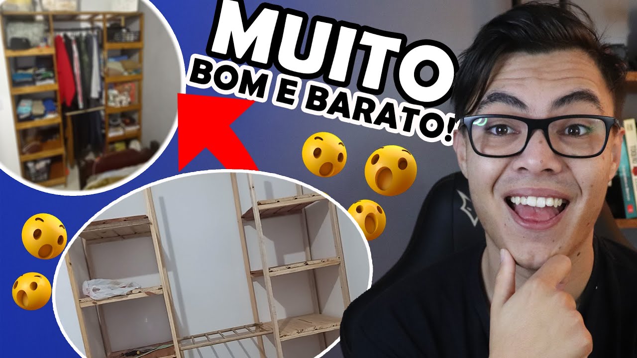 COMO FAZER GUARDA ROUPA ABERTO POR MENOS DE R$150 - DIY passo a passo ...