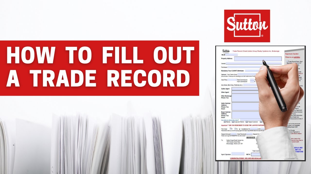 How to Fill Out a Sutton Trade Record Sheet - YouTube