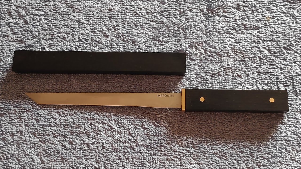 Samurai Style Tanto Knife - Unboxing & Paper Cut Test - YouTube