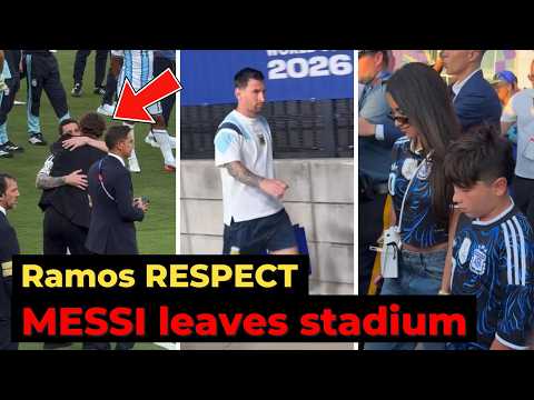 Ramos FULL RESPECT😭 Messi, Antonela and US celebrities sadly leave the stadium