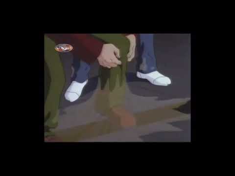 Cartoon Heroine Removes Her Shoes to Distract Monster and Save Team (TV Scene) [White Socks]