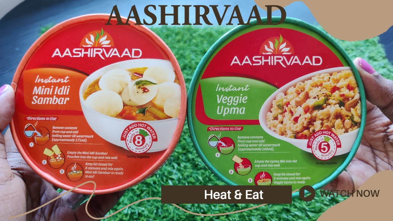 Aashirvaad Instant Mini Idli Sambar & Upma | Heat and Eat #youtube ...
