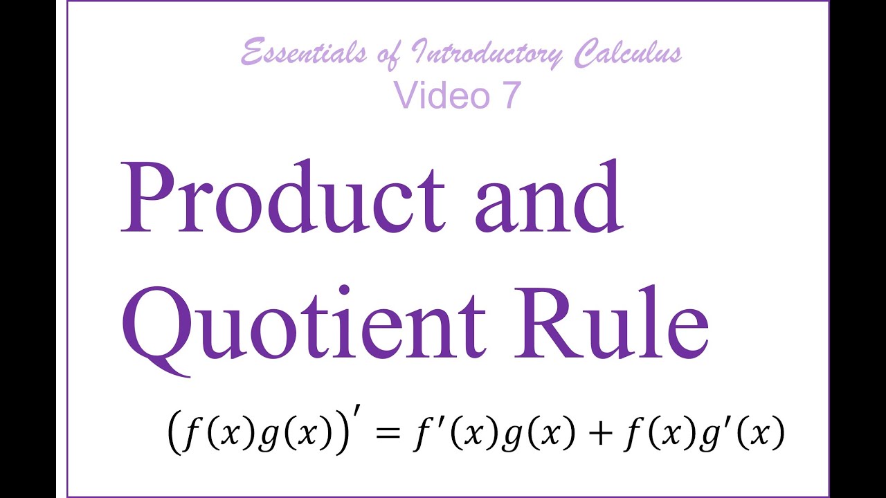 Product and Quotient Rule - YouTube