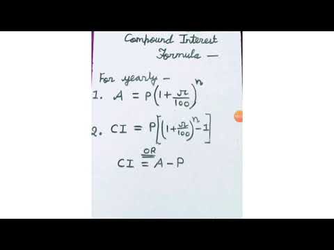 Formula to find the compound interest yearly, half yearly, quartely ...