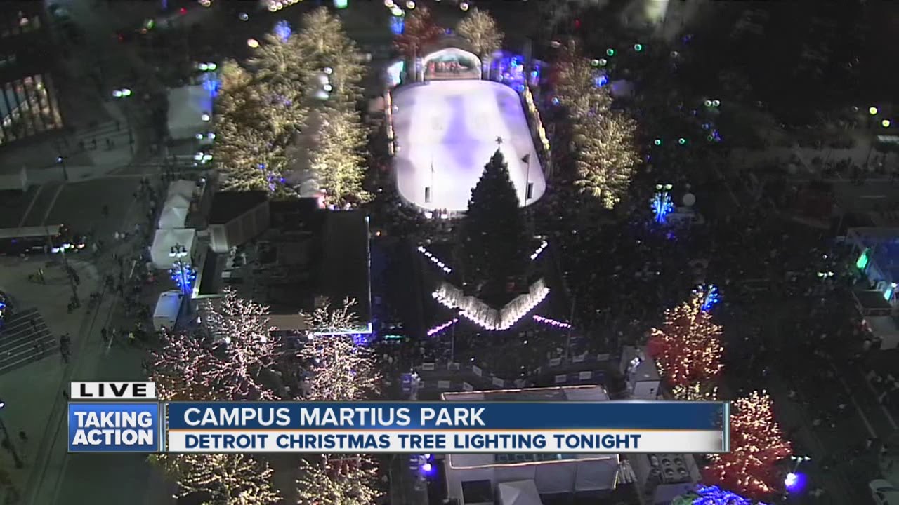 Campus Martius tree lighting tonight - YouTube
