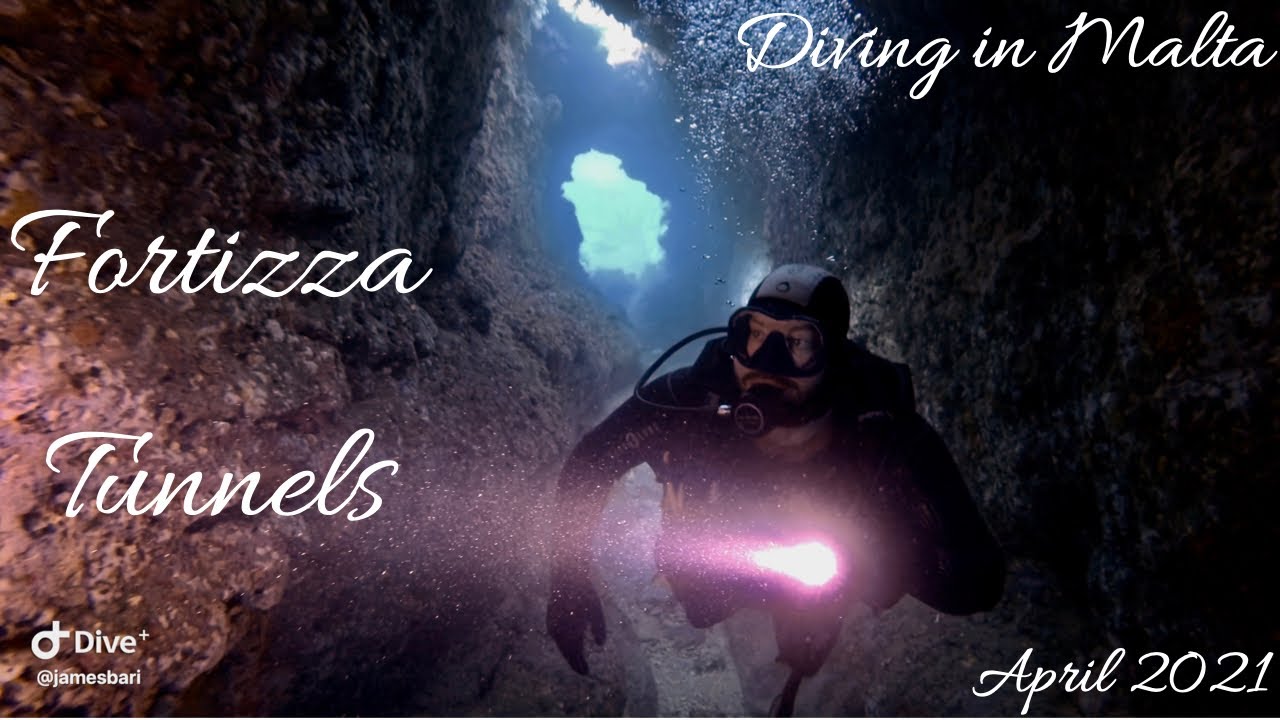 Diving in Malta - Fortizza Tunnels Reef Dive - YouTube