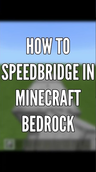 How To Speed Bridge In Minecraft Bedrock! #shorts - YouTube