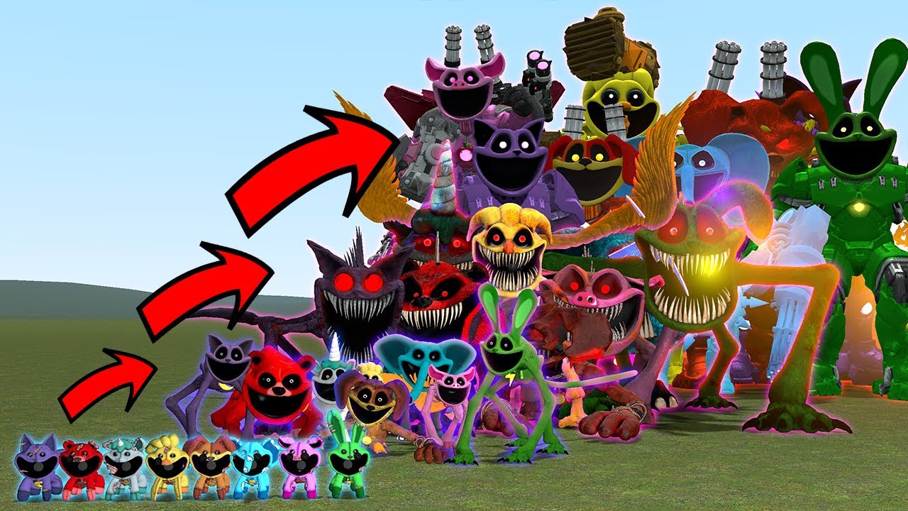 EVOLUTION OF ALL SMILING CRITTERS PLUSH TO MECHA TITAN In Garry's Mod ...
