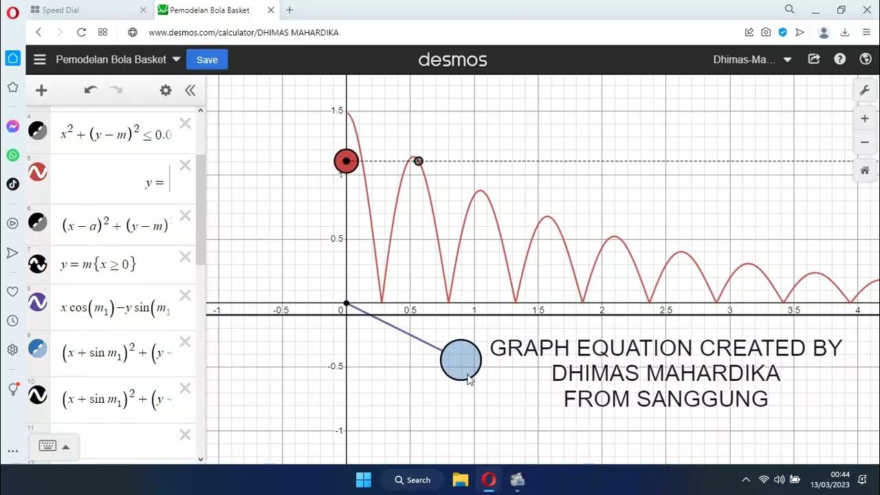 Creating Graph Equation of Bouncing Ball un on Desmos software #bouncingball #physics # ...