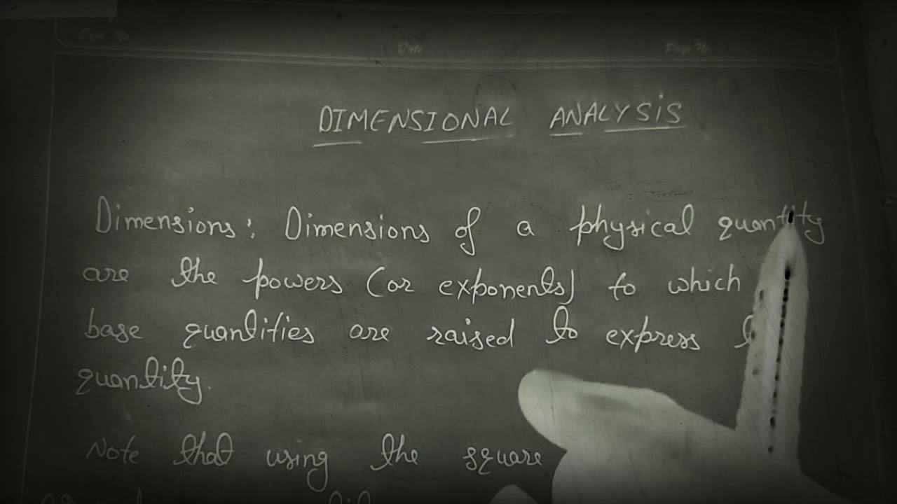 Class XIth Physics :Dimensional Analysis (Unit 1st) - YouTube
