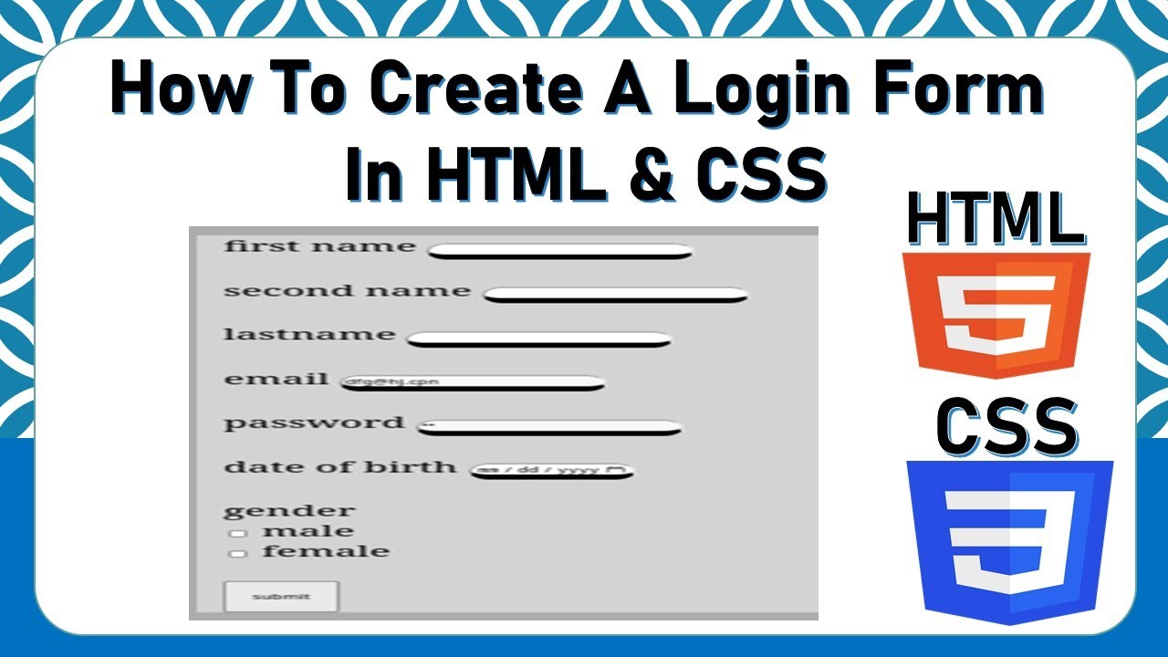 Login Form In HTML & CSS | Create A Login Form In HTML & CSS - YouTube