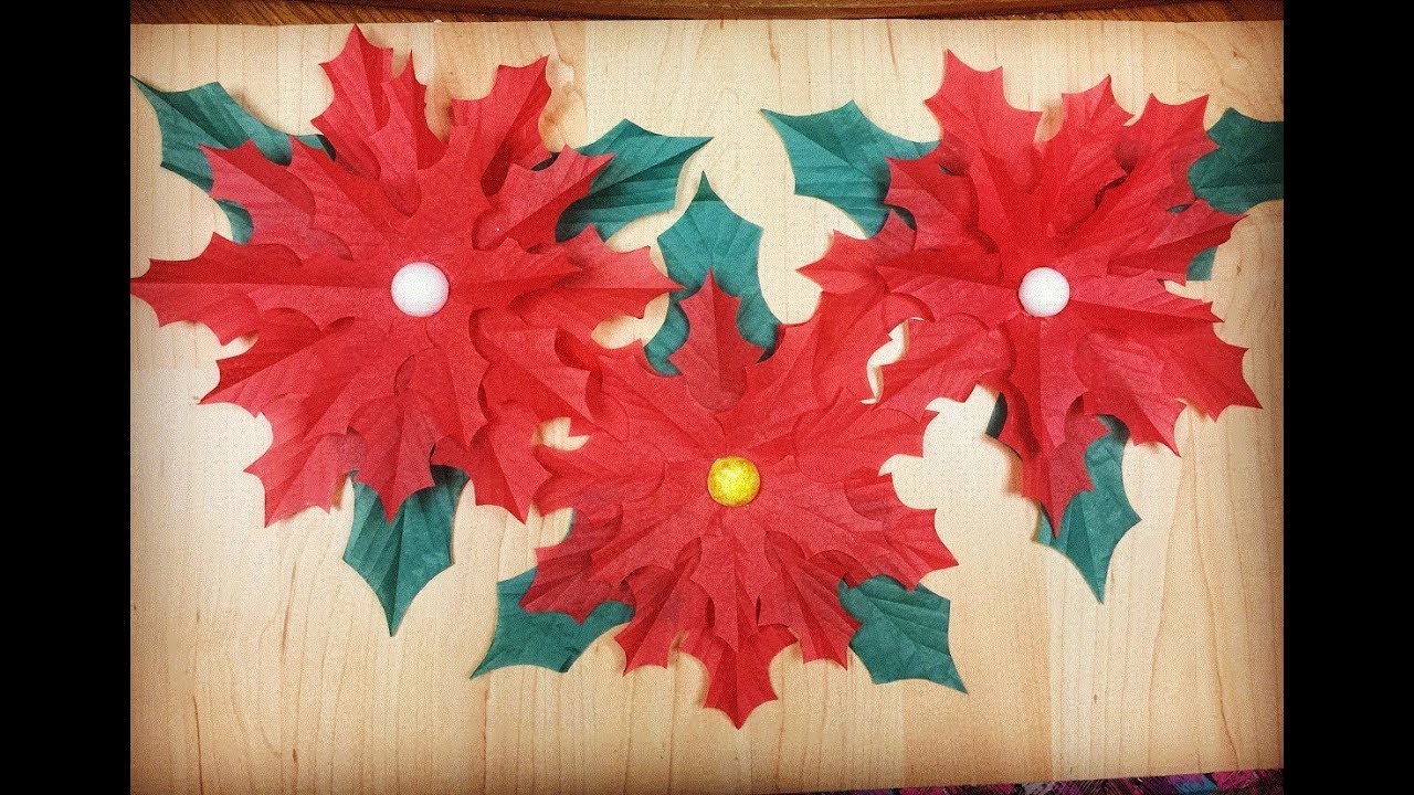 DIY How To Make A Poinsettia Flower With Tissue Paper Step By Step DIY How To Make A Poinsettia Flower With Tissue Paper Step By Step