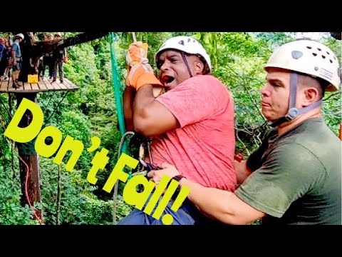 Too BIG for the TARZAN SWING?😱 Zip Lining & Free Falling in Costa Rica ...