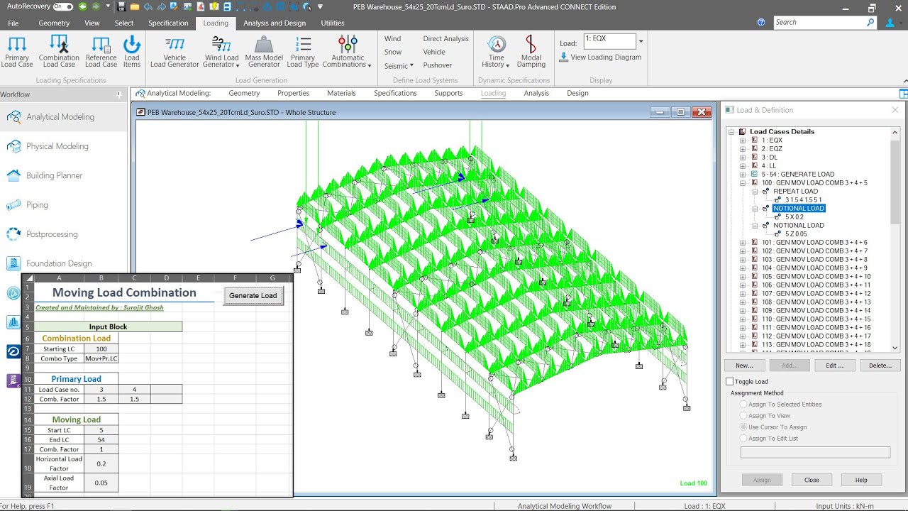 Moving Load: p6 - Horizontal & Axial Crane load || Moving Load ...