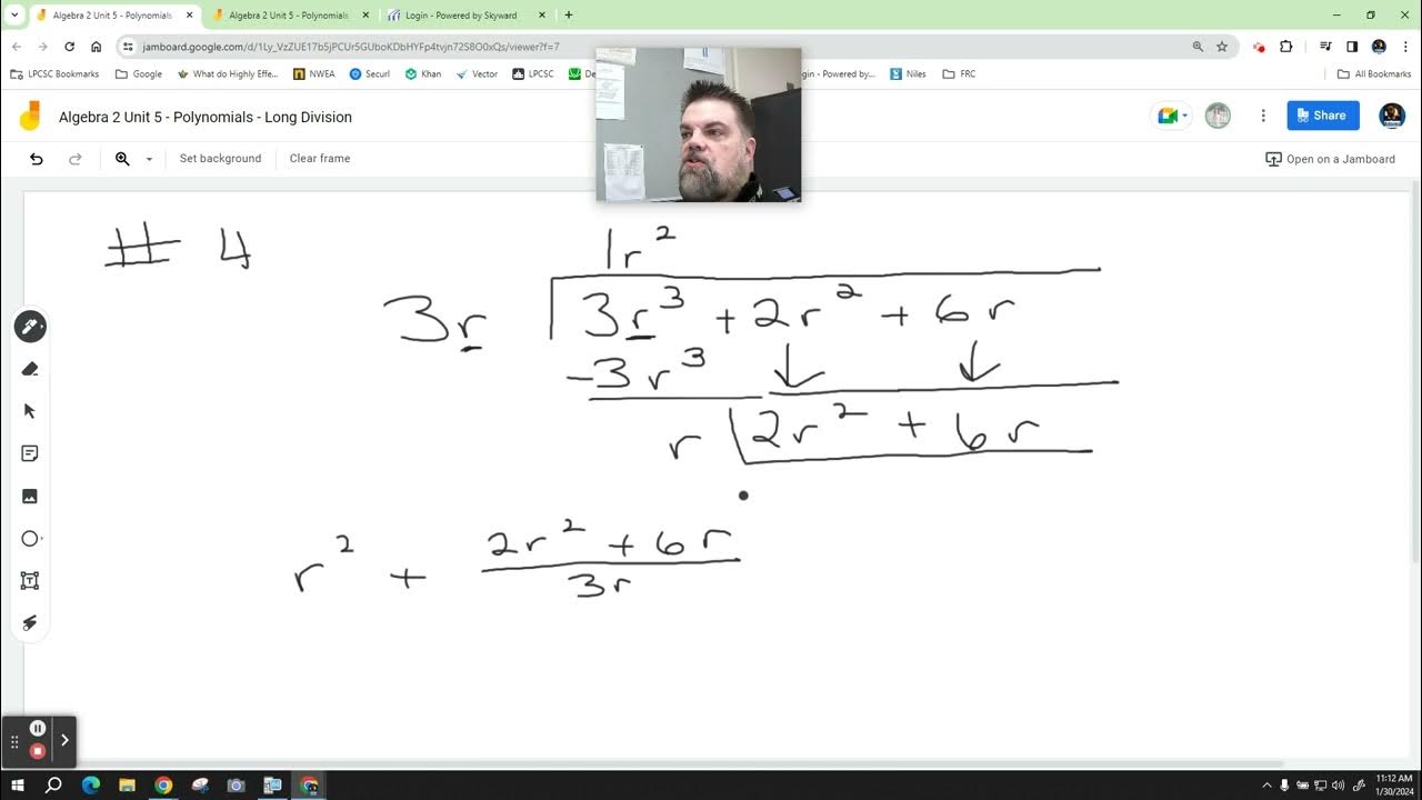 Algebra 2 Polynomials Long Division Problem 4 - YouTube