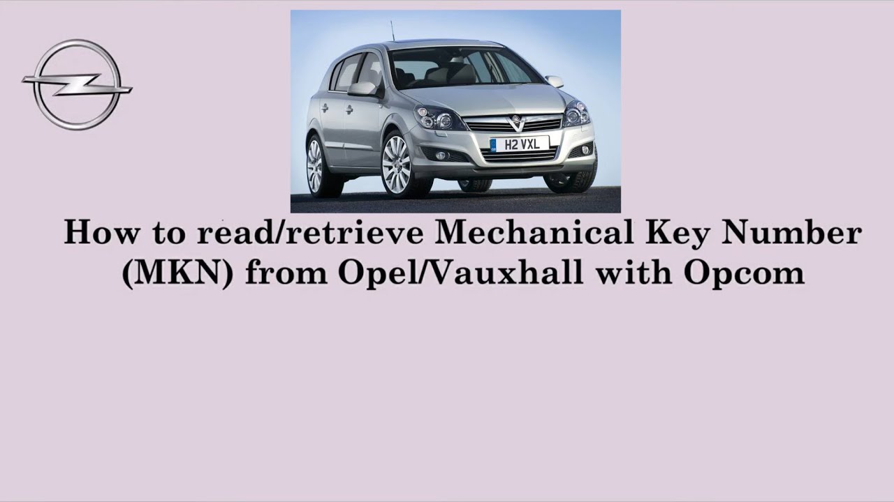 Reading the mechanical keycode from a vauxhall astra h so the spare key ...