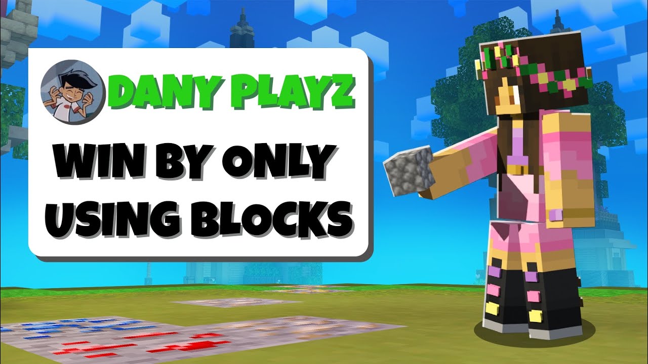 Win A GAME Of Skywars With ONLY Blocks part 2 @danyplayz - YouTube