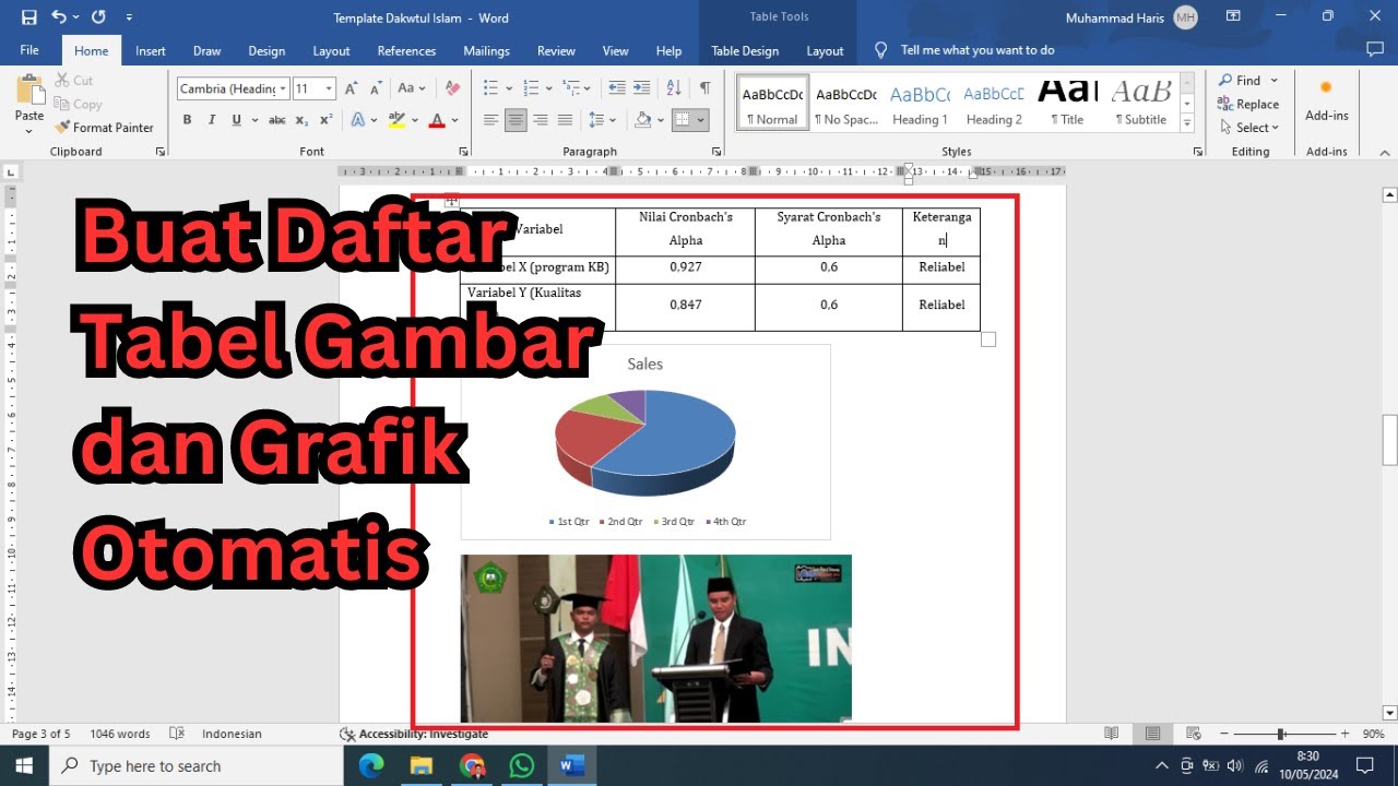 CARA MUDAH MEMBUAT DAFTAR TABEL OTOMATIS DI WORD - YouTube