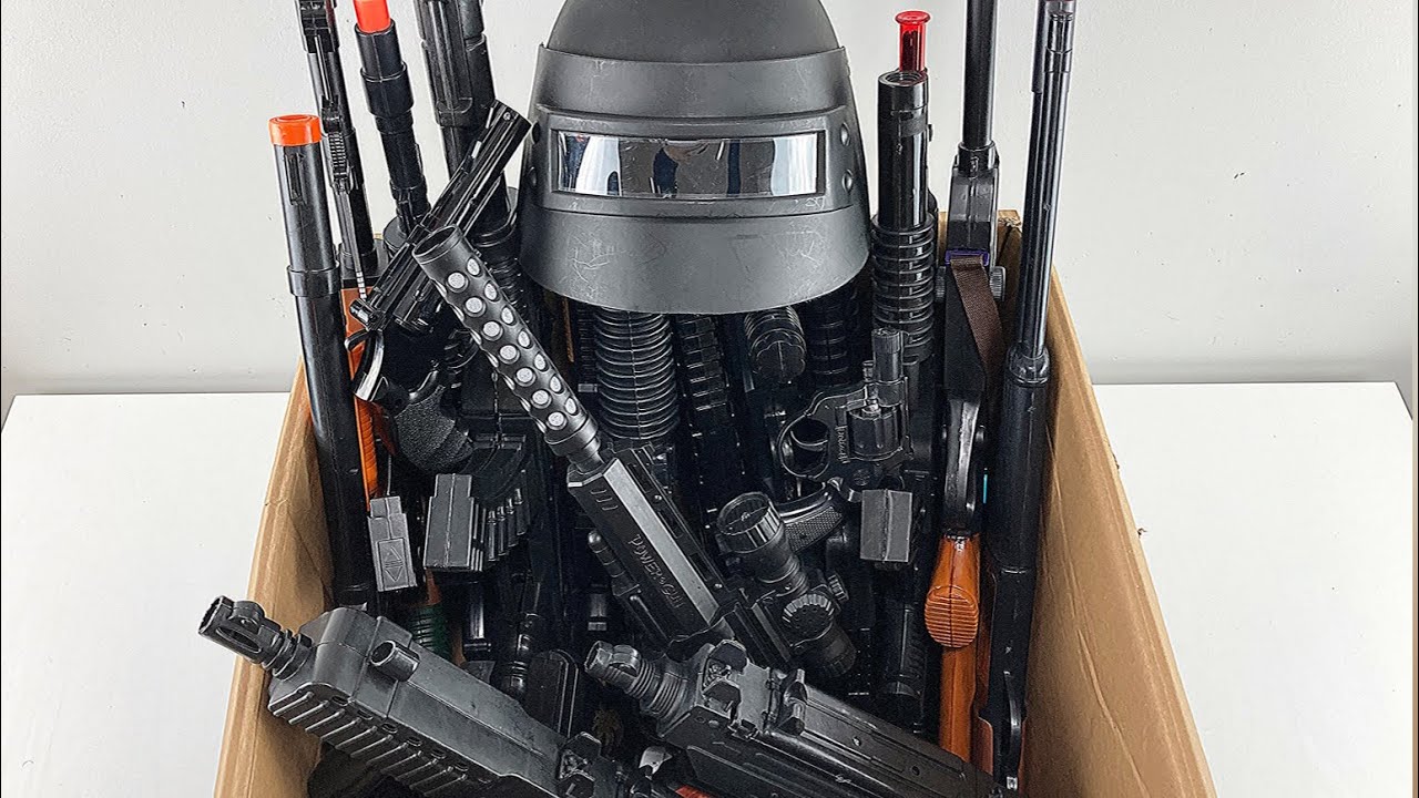 Big Box of Toy Guns! Realistic Toy Guns - Toy Gun Box - YouTube