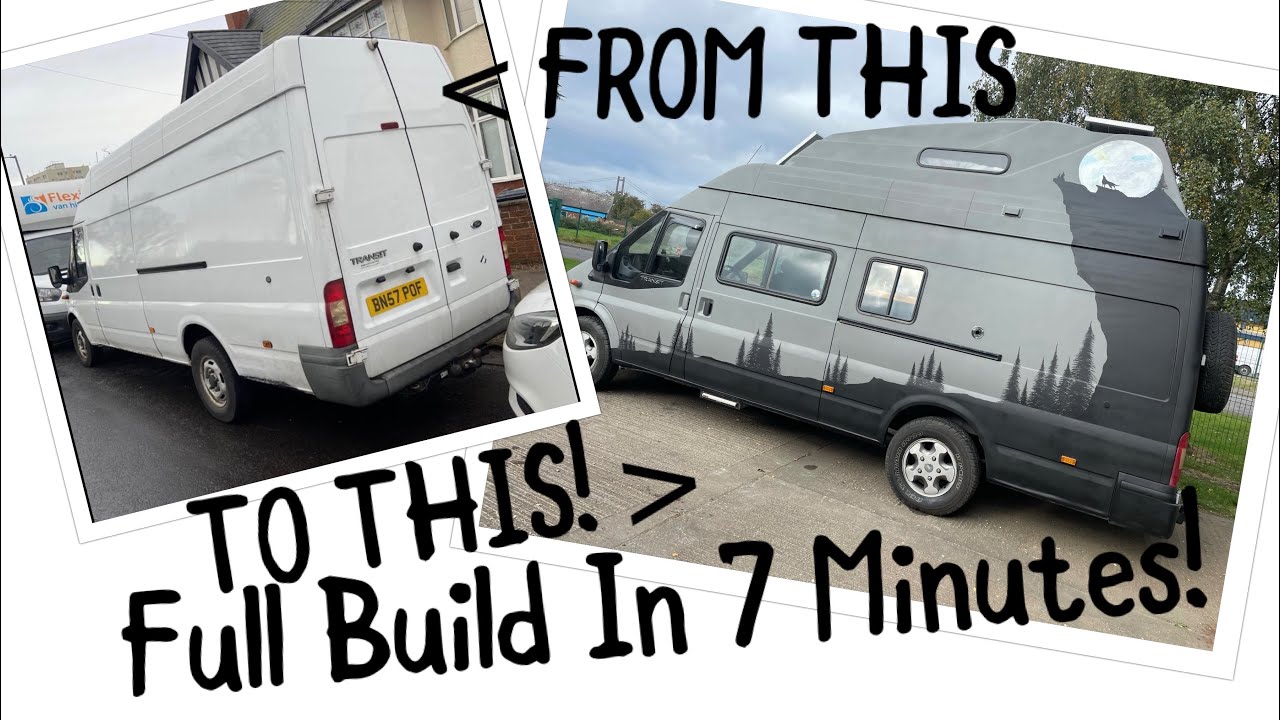 FULL CAMPER VAN BUILD IN 7 MINUTES TIMELAPSE CONVERSION | 2021 - YouTube