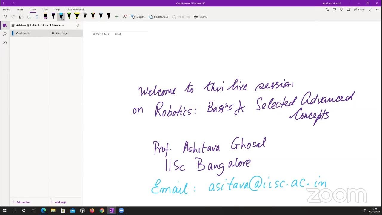 Robotics: Basics and Selected Advanced Concepts - YouTube