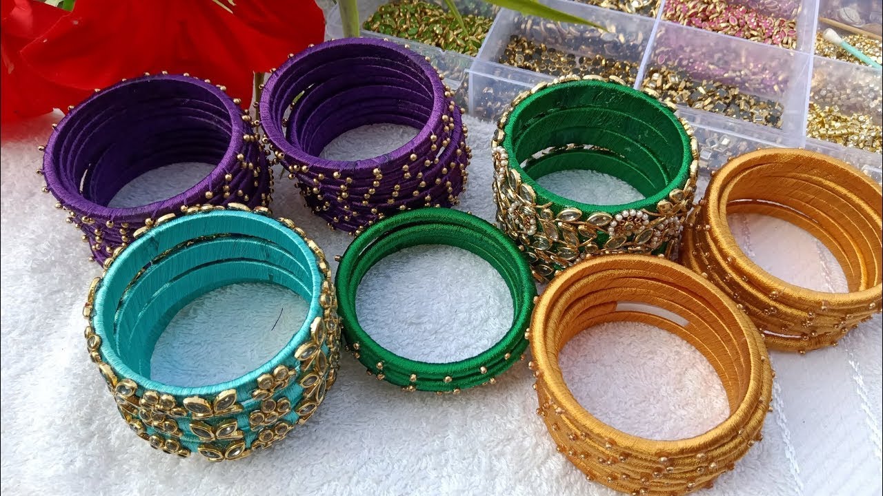 simple and latest silk thread bangles making#custamisedbangles#Bridal ...