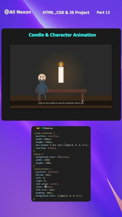 Candle and Character Animation | HTML , CSS and JS Part_12 - YouTube