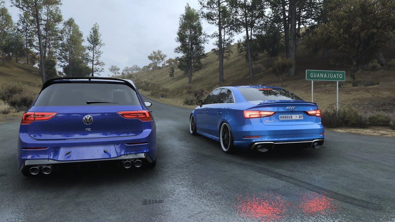 VW GOLF 8 R vs AUDI RS3 | Forza Horizon 5 | pops & bangs - YouTube