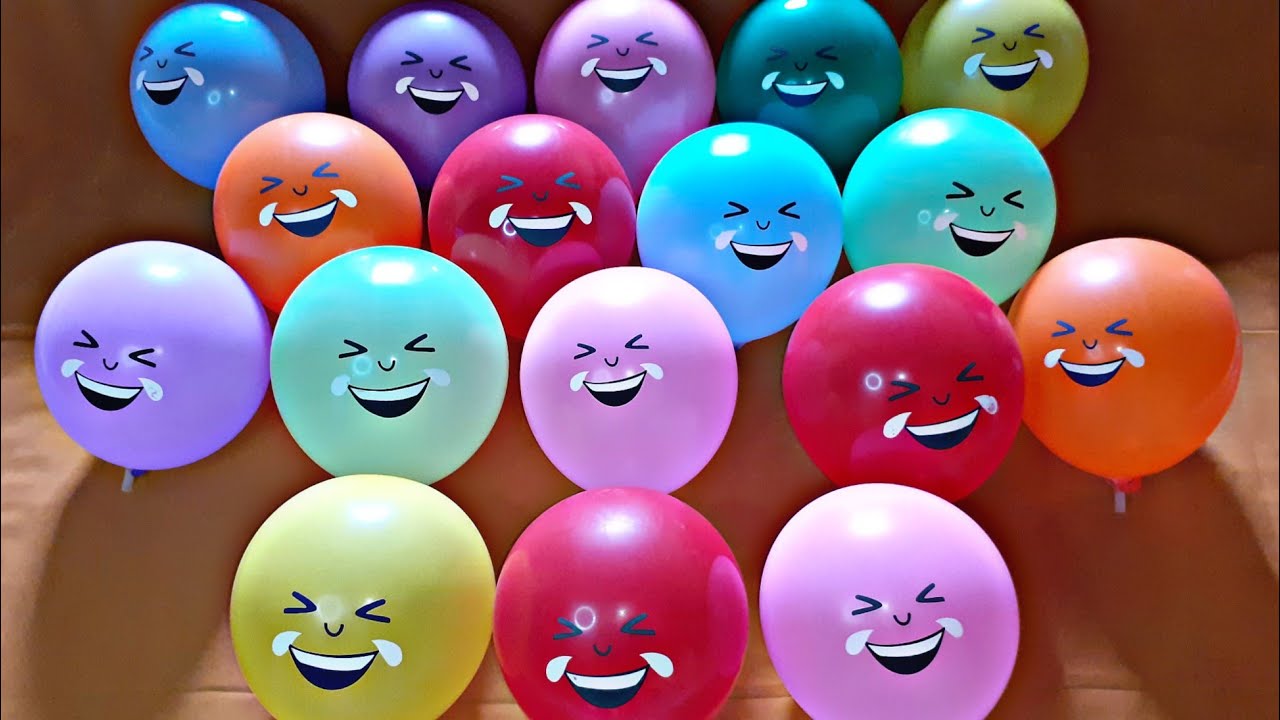 Seru, Meniup Balon Warna Warni, Balon Emoji Ketawa, Balon Merah # ...