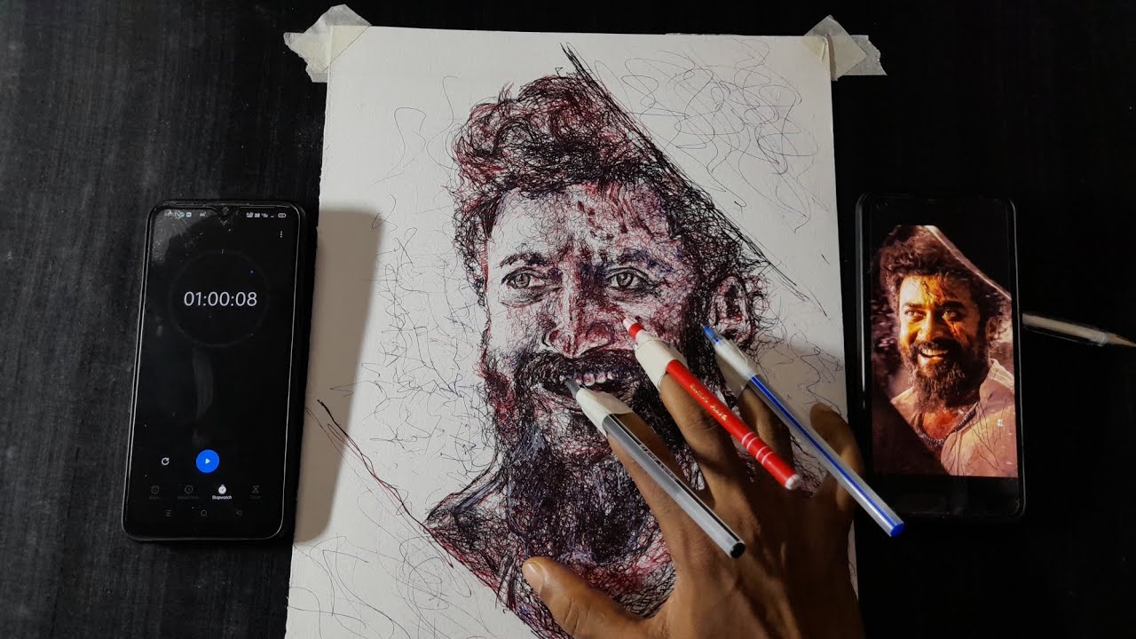 How I draw Rolex drawing in 1 hrs | Suriya | Scribble Art - YouTube