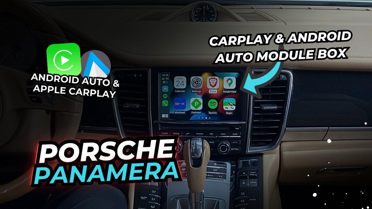Porsche Panamera With Apple Carplay / Android Auto module box - YouTube