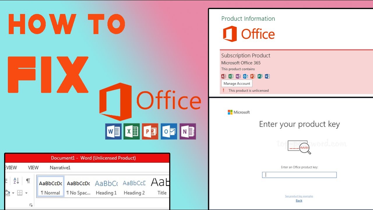 HOW TO FIX MICROSOFT OFFICE UNREGISTERED PRODCT OR MICROSOFT OFFICE ...