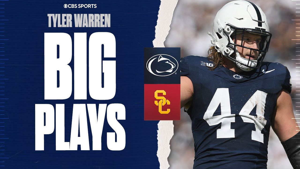 Tyler Warren Highlights vs. USC Trojans, TIES FBS record with most TE ...