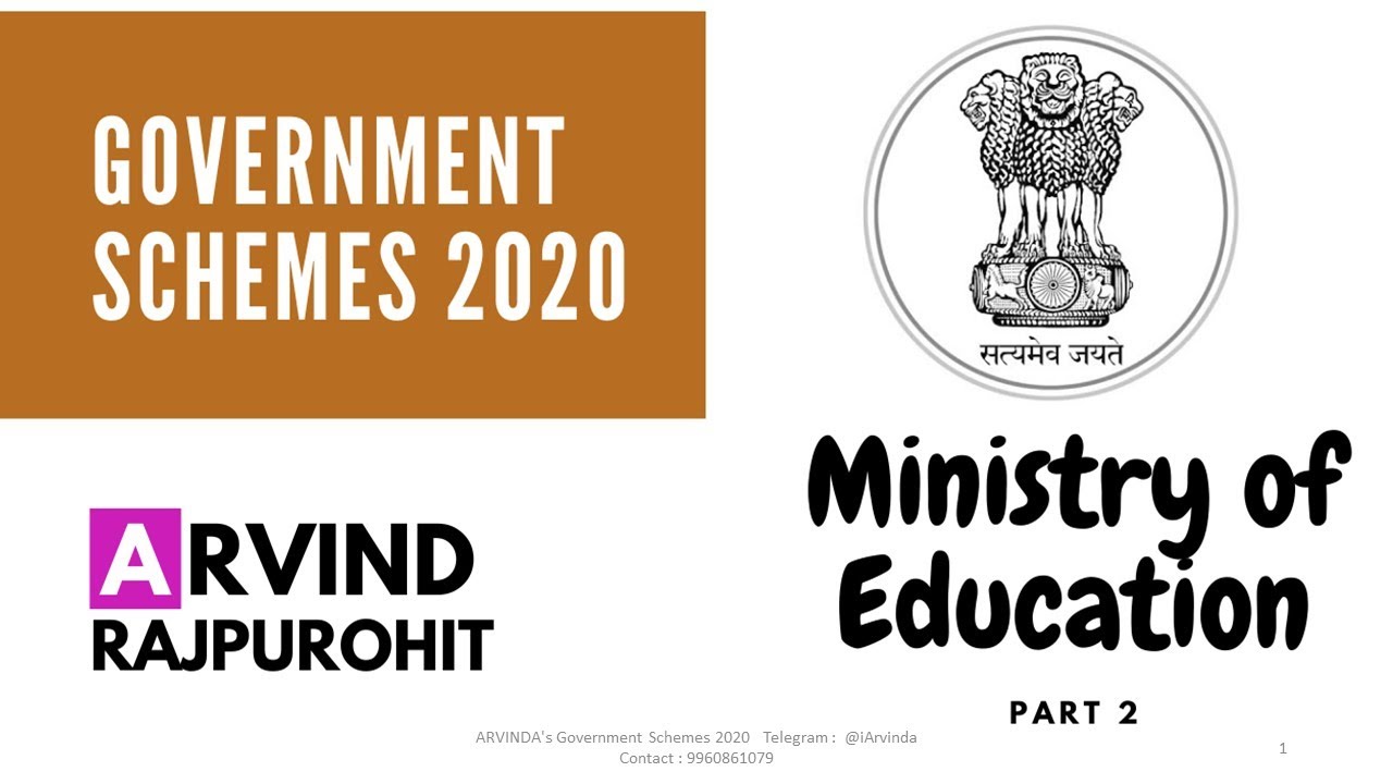 Government Schemes on Higher Education 2020 - Ministry of Education ...