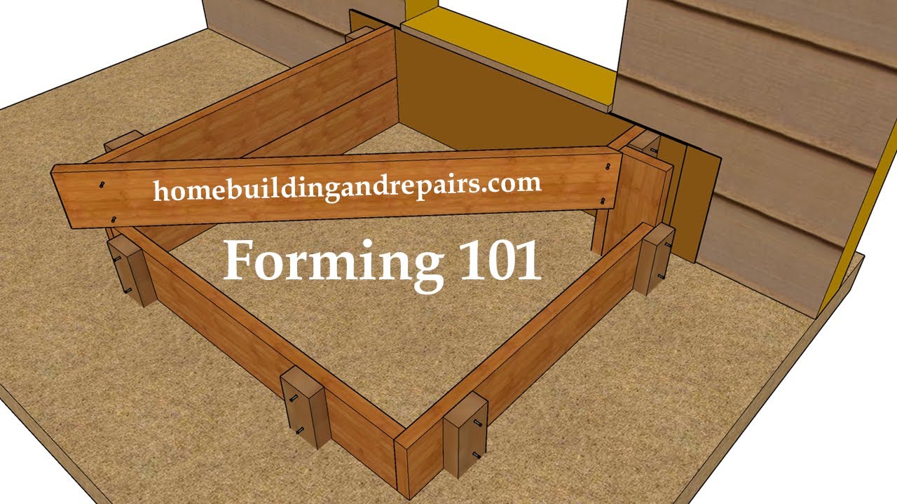 How To Form Concrete Stairway With Two Angled Steps - Building Ideas ...