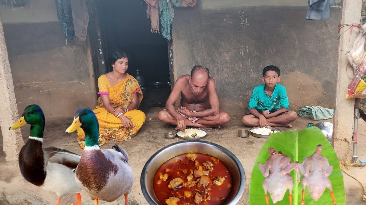 Woman Cooking TWO DUCK CURRY for home|Rural cooking and eating show ...