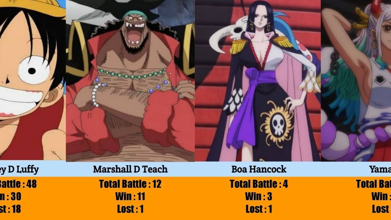 LIST OF THE NUMBER OF ONE PIECE CHARACTER BATTLES - YouTube