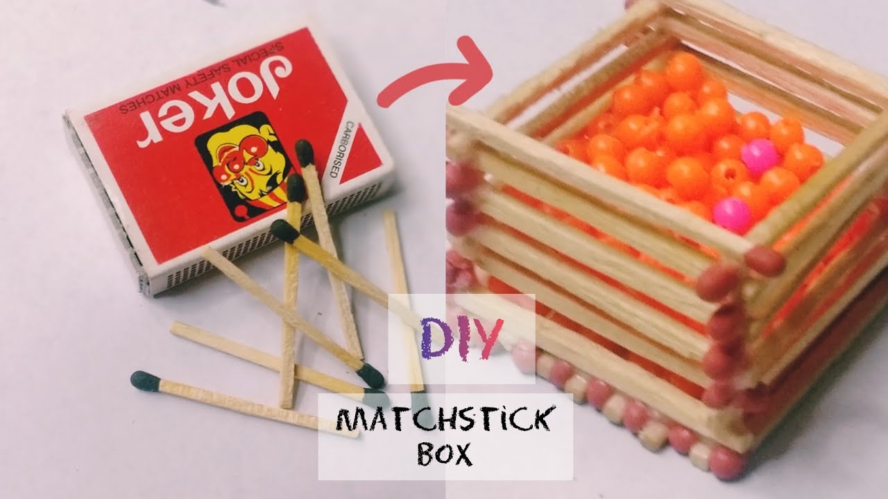 How to make small storing box with matchsticks | DIY Box easy storage ...