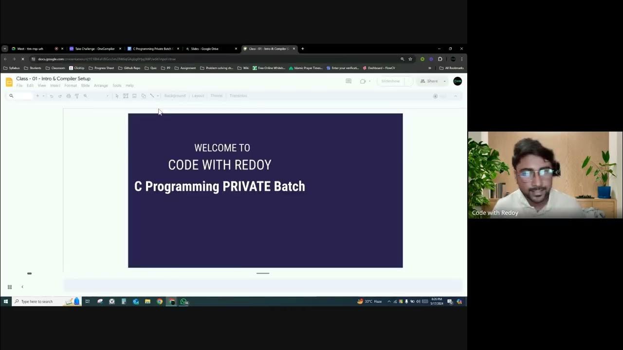 Class 2 Week 1 C Programming Private Batch 7 Youtube