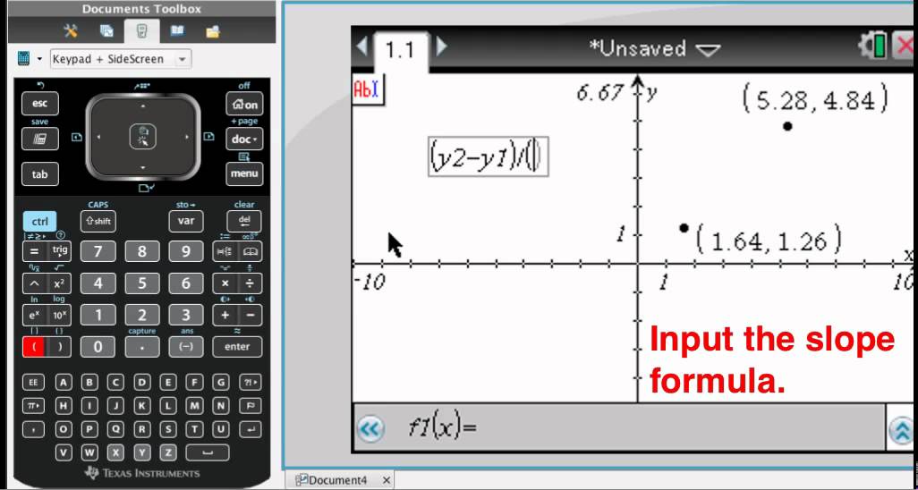 TI-Nspire CX Tutorial: Slope Formula - YouTube