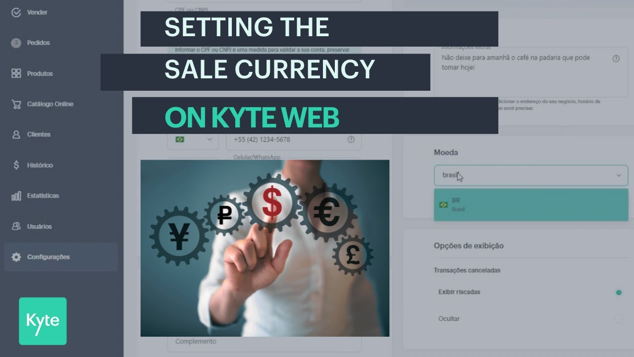 Setting the sale currency on Kyte Web - YouTube